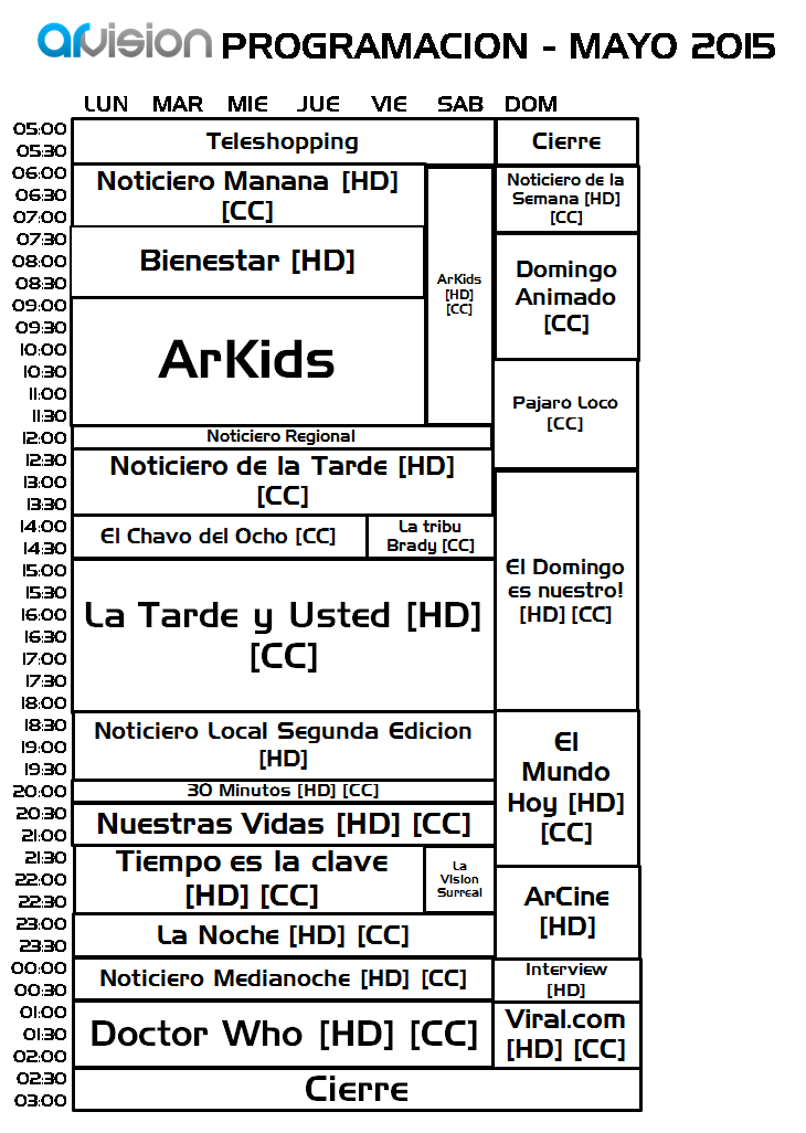 ArVision programación nueva - Televisión - ForoMedios - Foro de radio y ...