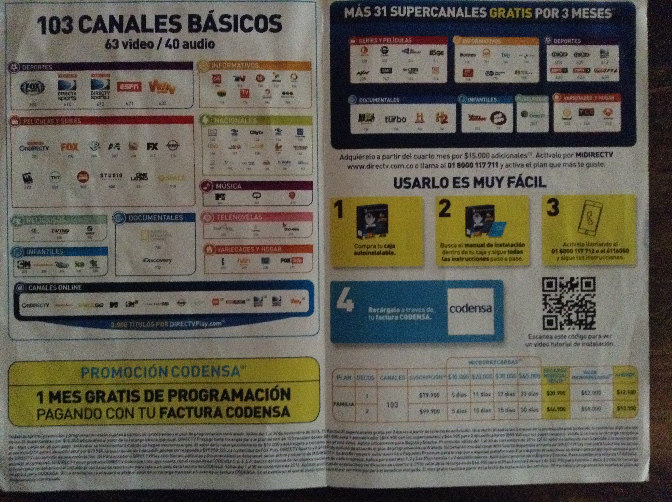 Folleto DirecTV Prepago Colombia (Diciembre 2016) - Televisión ...