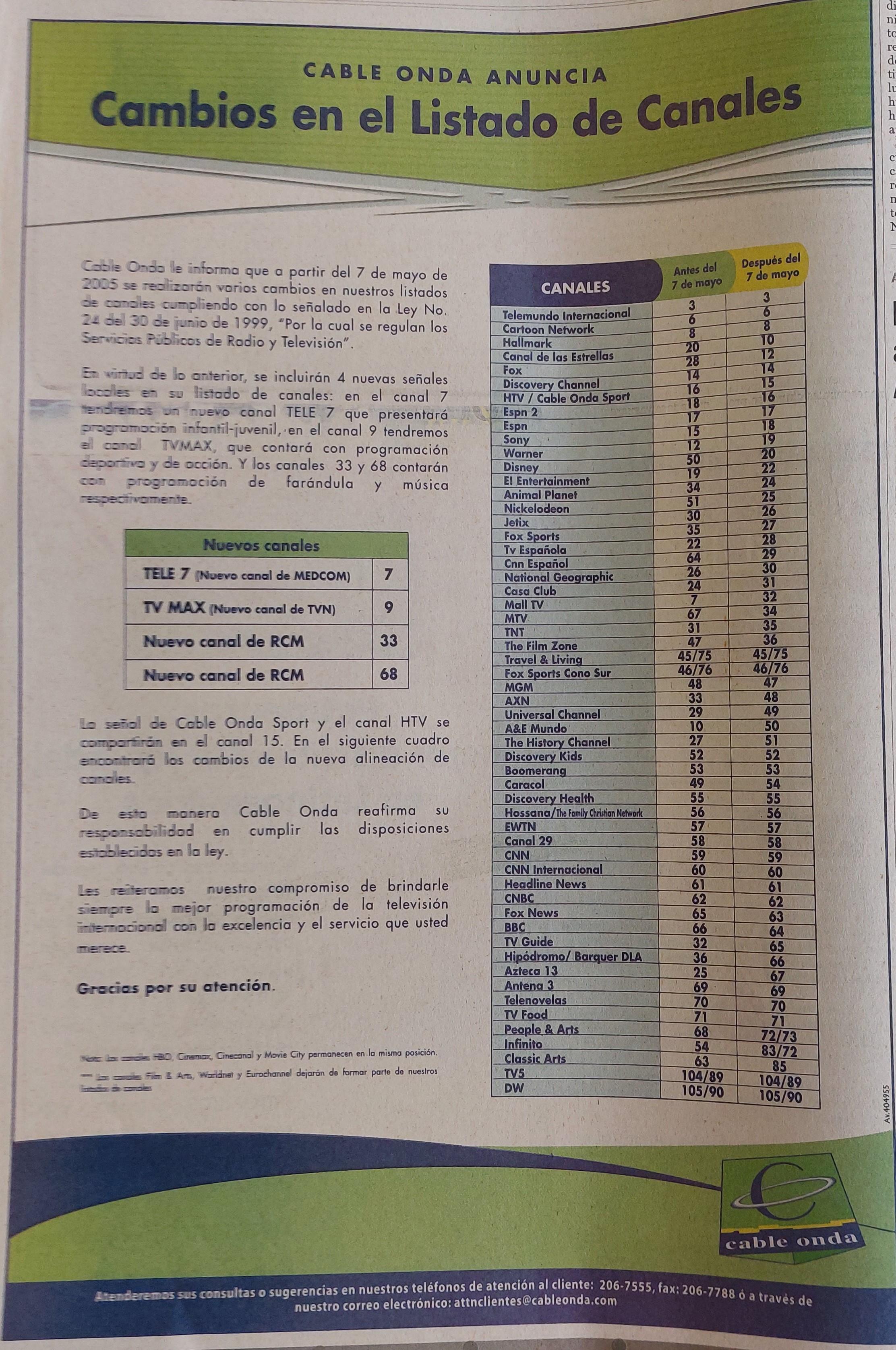Grilla de cable onda - Cableoperadores - ForoMedios - Foro de radio y ...