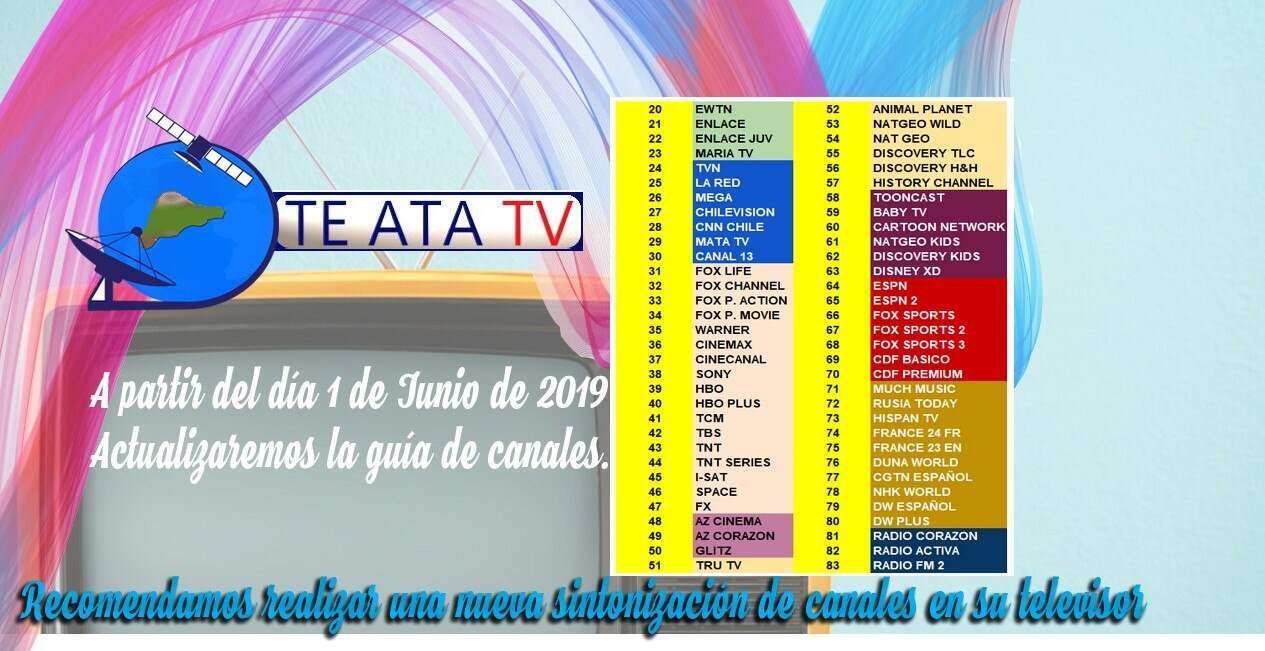 Guía de canales Te Ata TV (Hanga Roa, Junio de 2019) - Cableoperadores ...